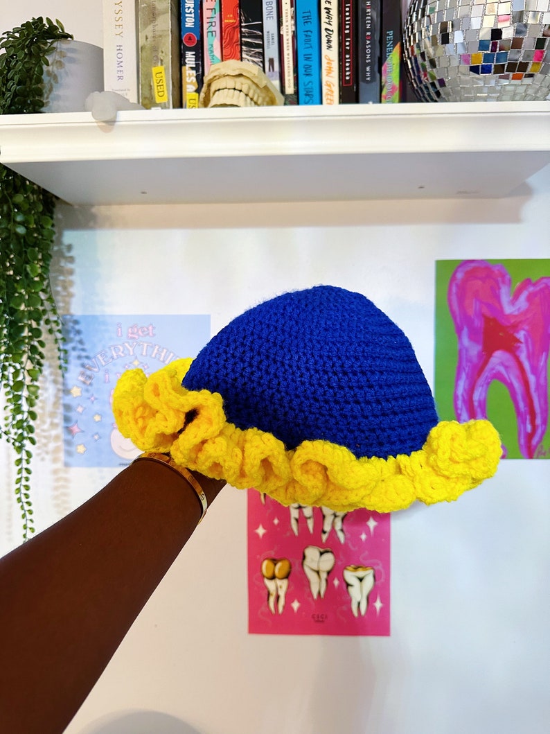 Crochet Chelly Hat Sigma Gamma Rho Sorrority Handmade Ruffle Bucket Hat ...