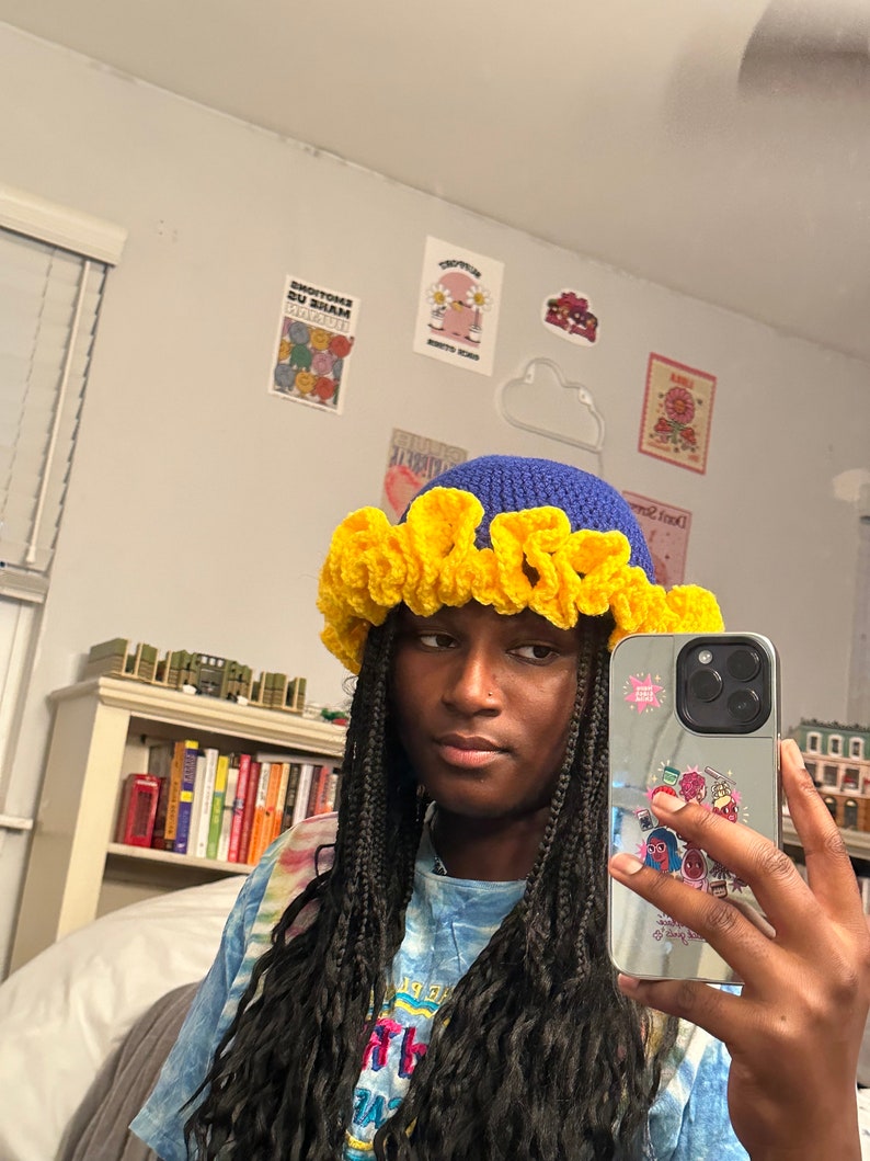 Crochet Chelly Hat Sigma Gamma Rho Sorrority Handmade Ruffle Bucket Hat ...