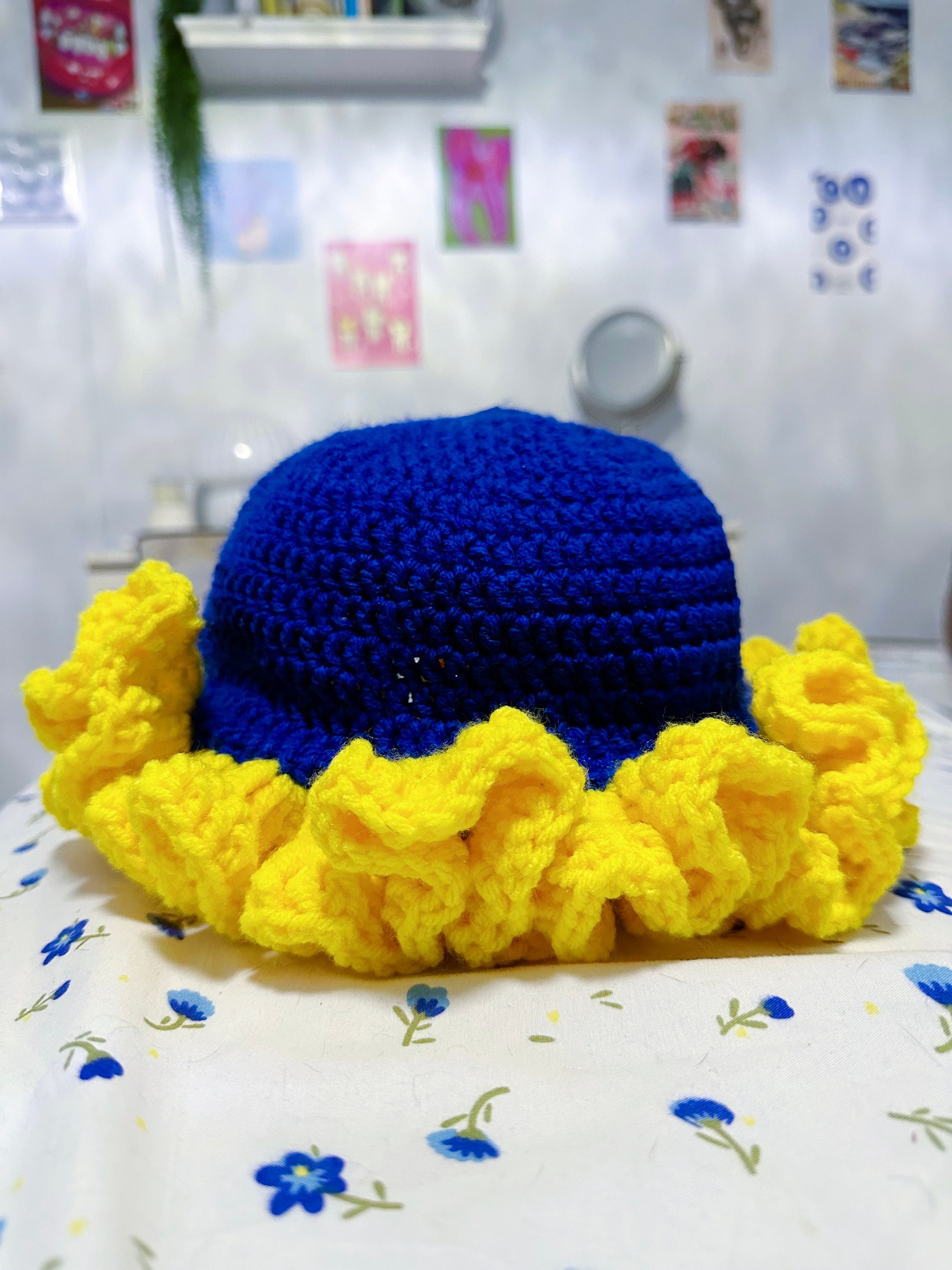 Crochet Chelly Hat Sigma Gamma Rho Sorrority Handmade Ruffle Bucket Hat ...