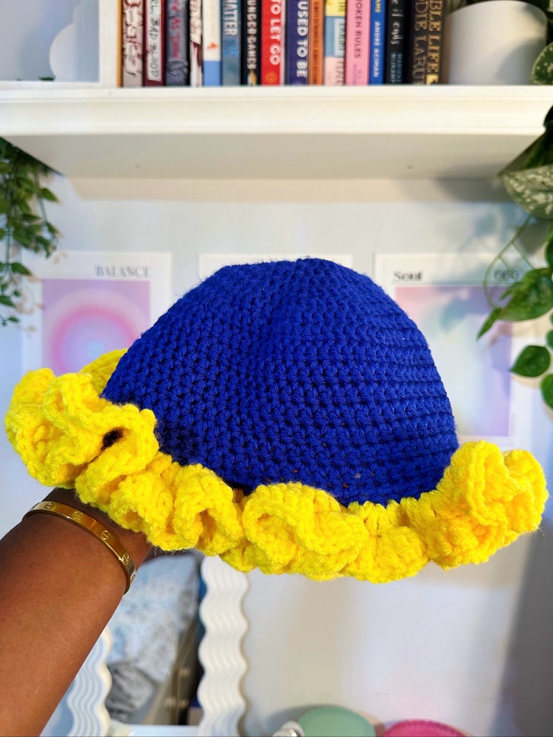 Crochet Chelly Hat Sigma Gamma Rho Sorrority Handmade Ruffle Bucket Hat ...