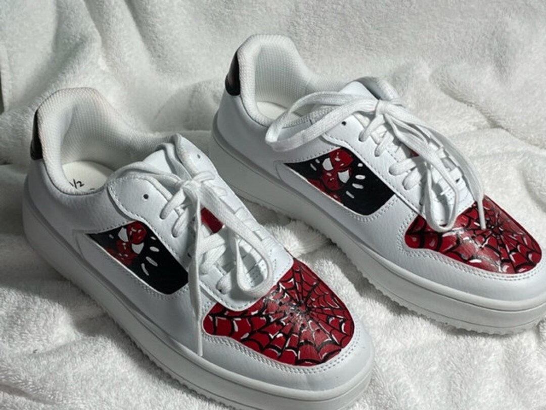 Custom Hand Painted Spider-man Shoes - Etsy