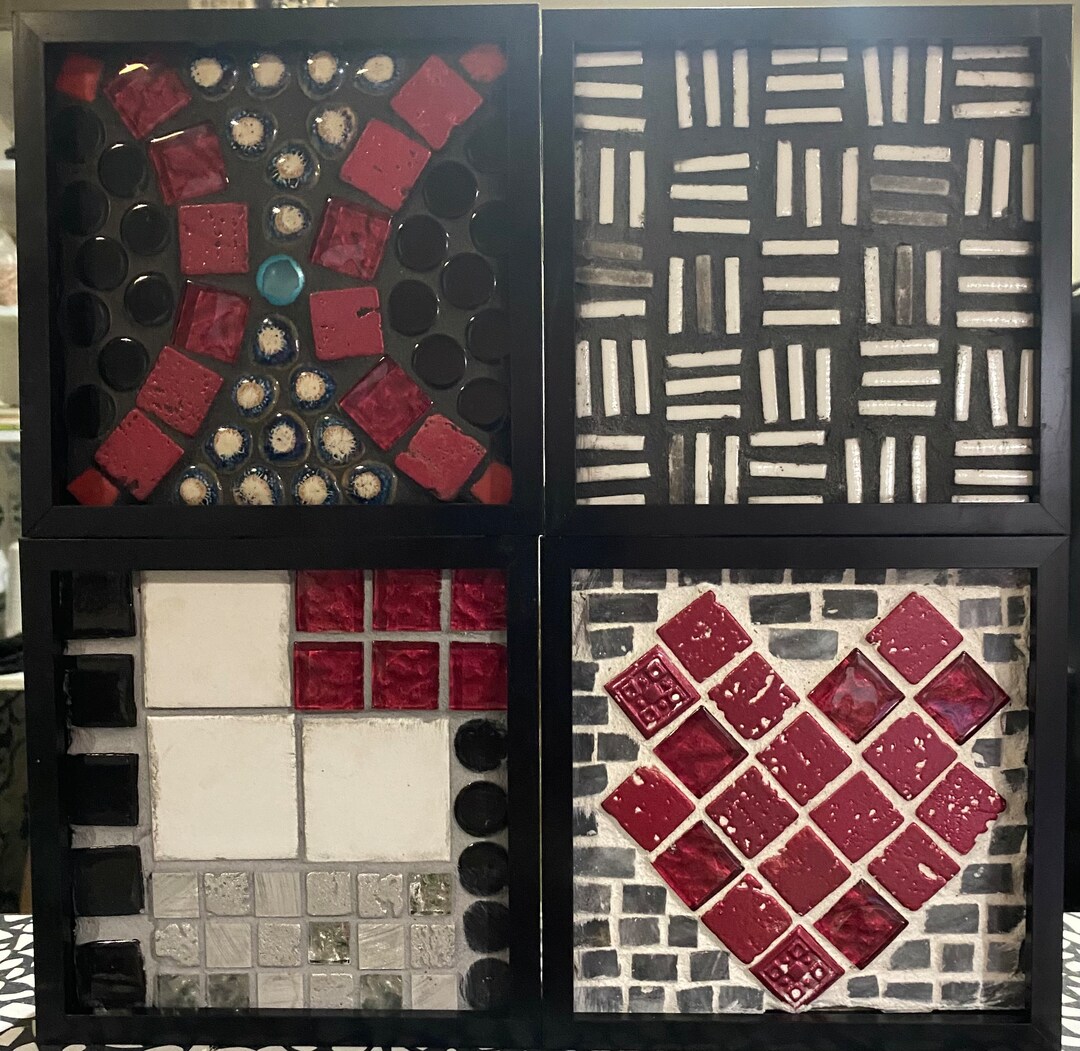 Four Piece Japanese Modern Mosaic - Etsy