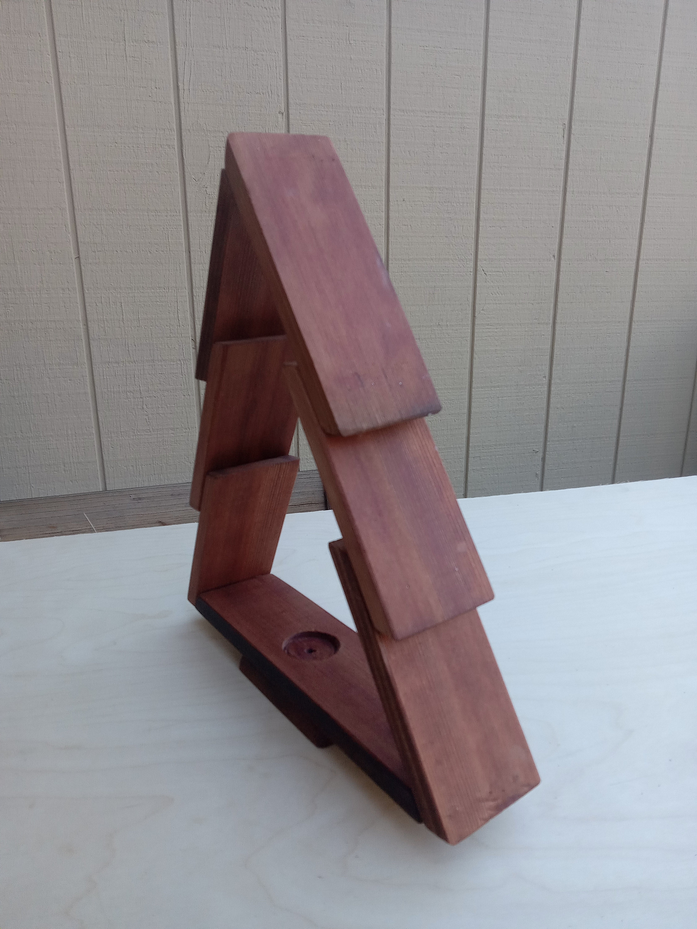 13 Inch 100% Reclaimed Redwood Christmas Tree With Candle Holder - Etsy