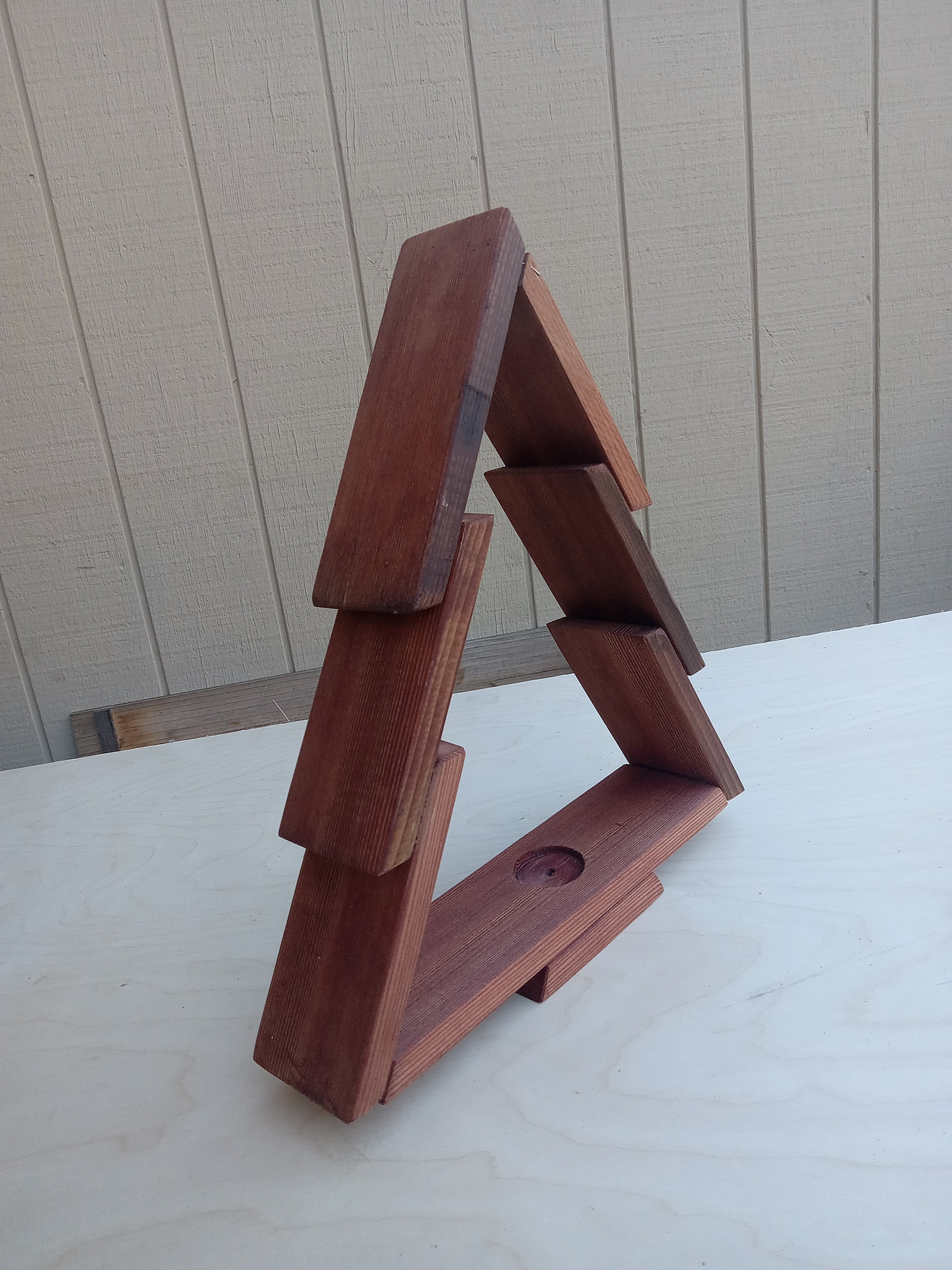 13 Inch 100% Reclaimed Redwood Christmas Tree With Candle Holder - Etsy