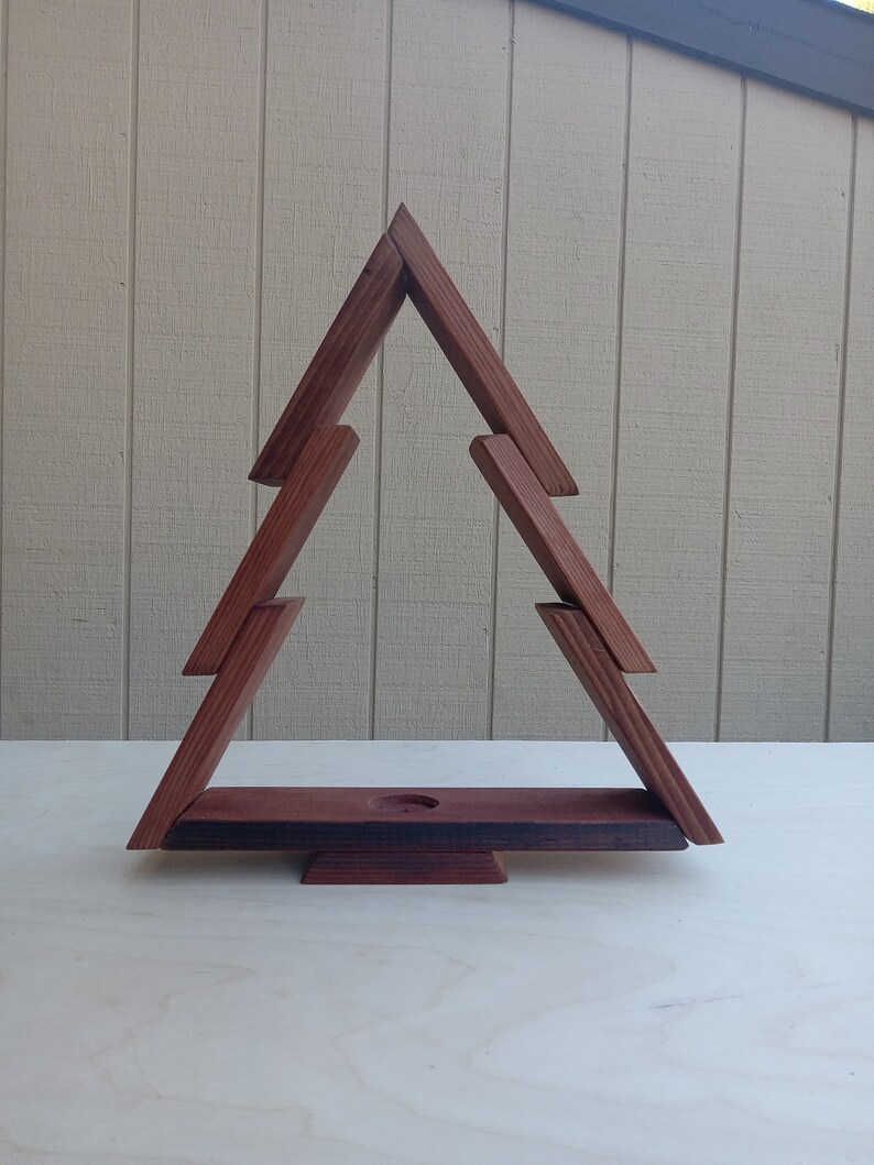 13 Inch 100% Reclaimed Redwood Christmas Tree With Candle Holder - Etsy
