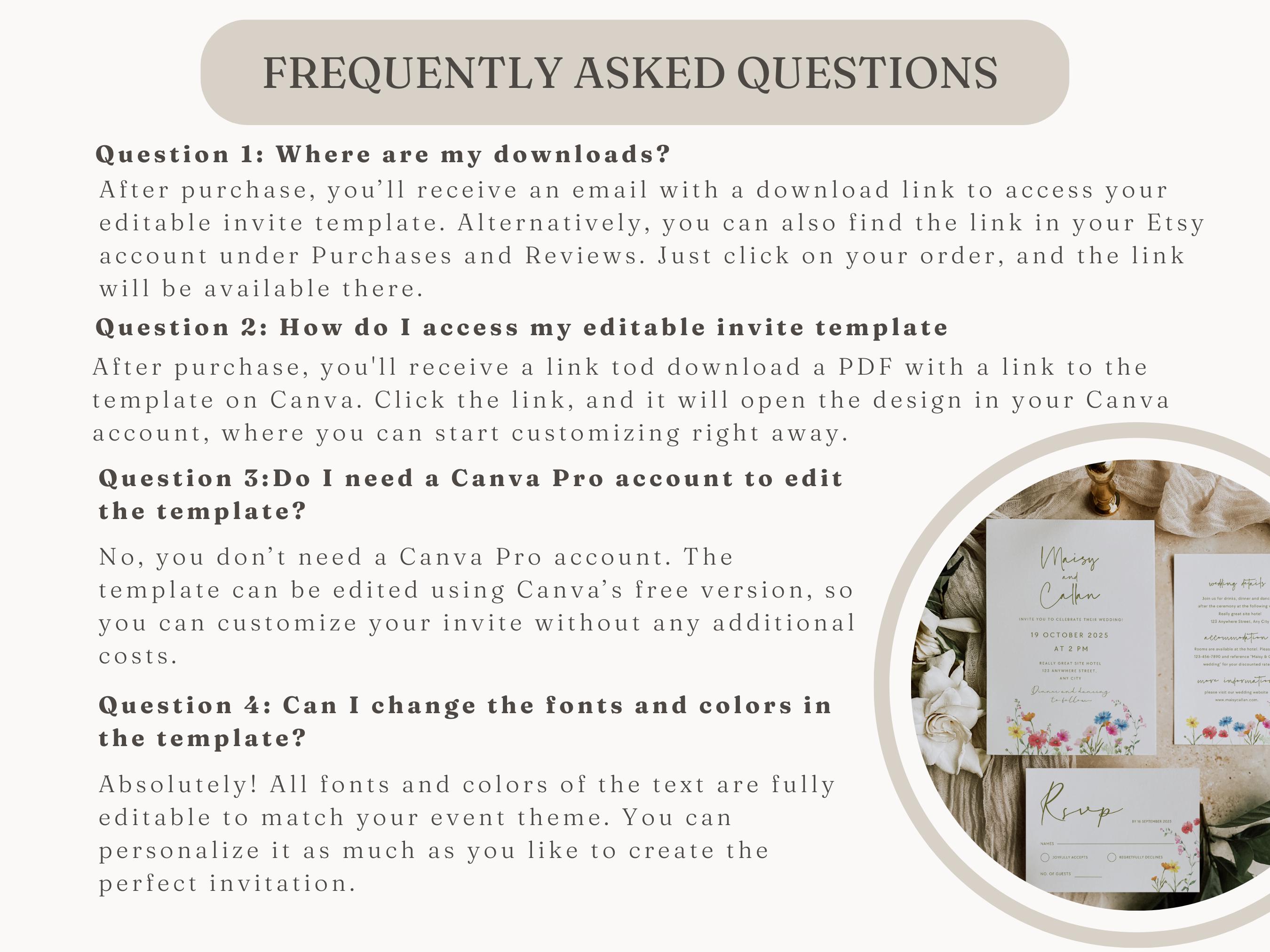 Wildflower Wedding Invitation Template Wildflower Wedding Invitations ...