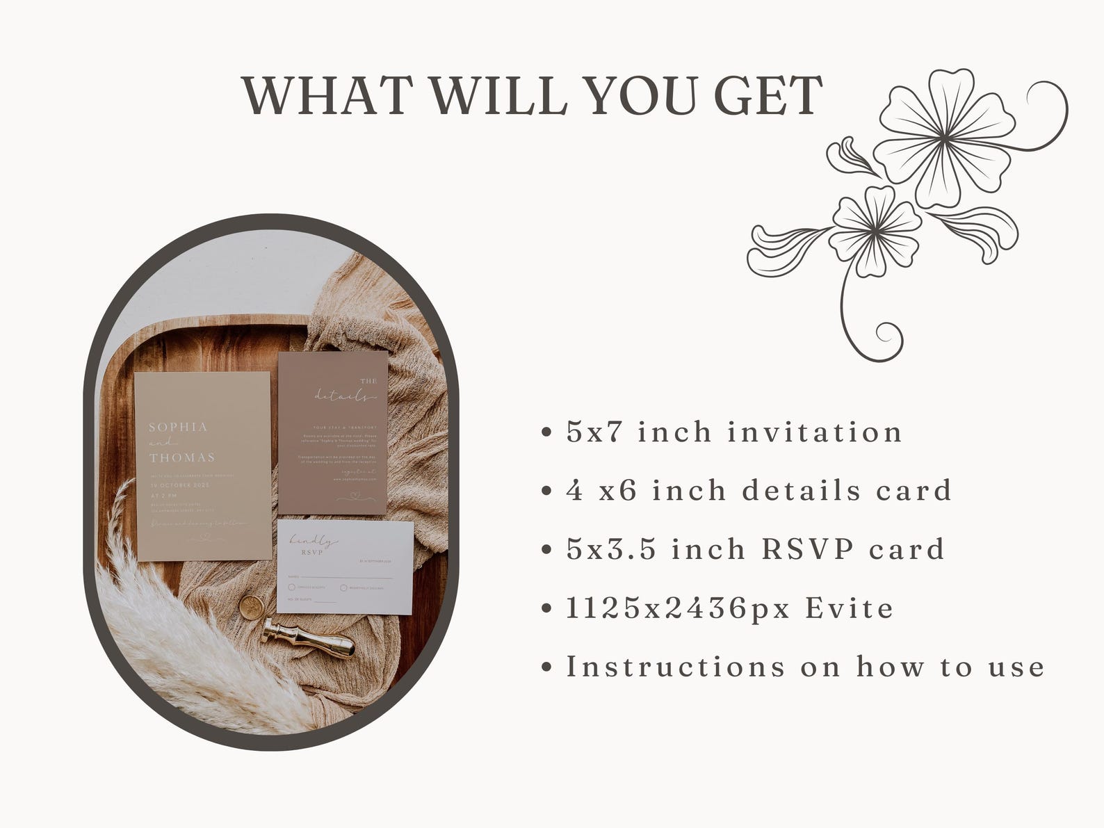 Beige Wedding Invitation Template Mocha Wedding Invitation Suite ...