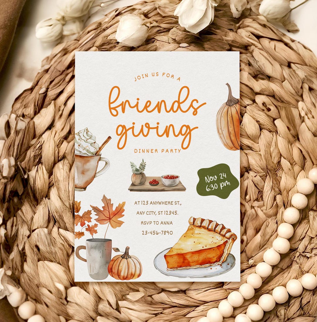 Friendsgiving Invitation Template Friendsgiving Invite Template ...