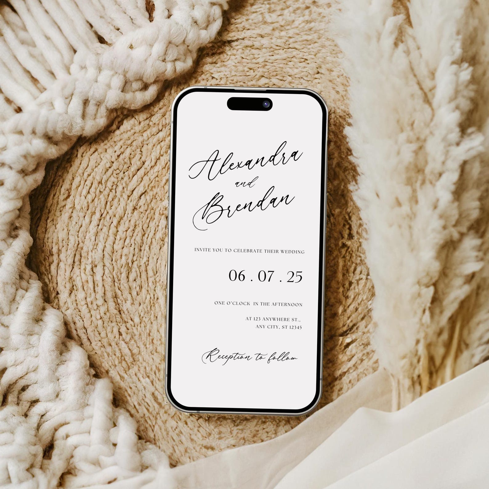 Modern Calligraphy Wedding Invites Minimalistic Wedding Invitation ...