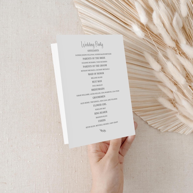 Catholic Wedding Program Template Church Program Ceremony Program ...