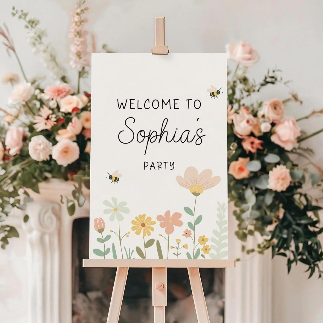 Bee Party Welcome Sign Bee Welcome Sign Bee Birthday First Birthday ...