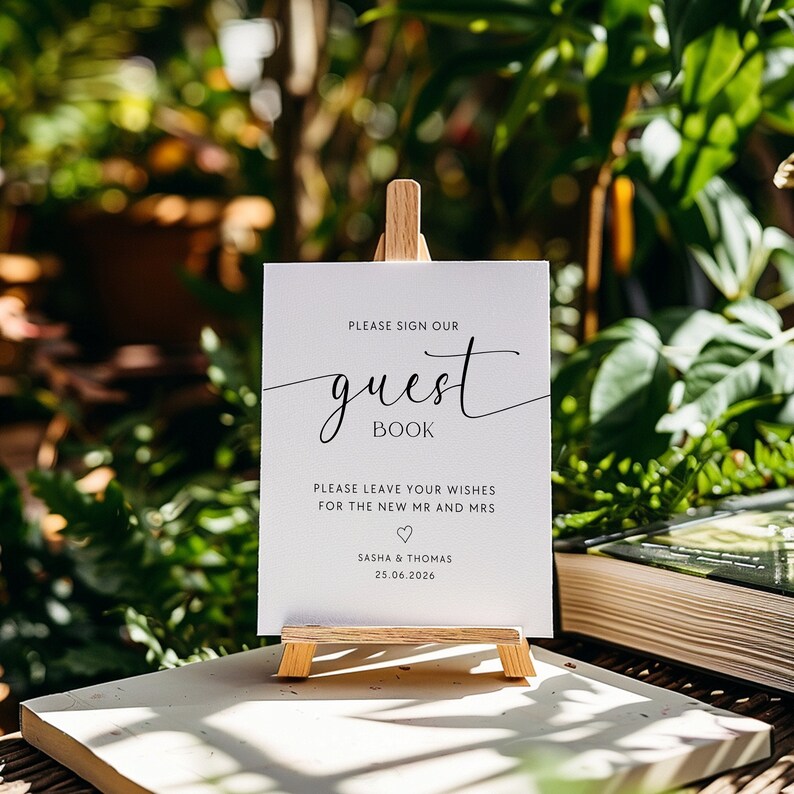 Minimalist Please Sign Our Guest Book Editable Guest Book Sign Modern ...