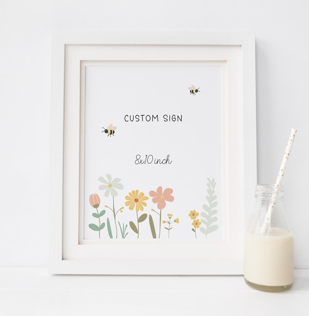 Bee Custom Sign Bee Party Sign Editable Sign Bee Bumble Bee Sign ...