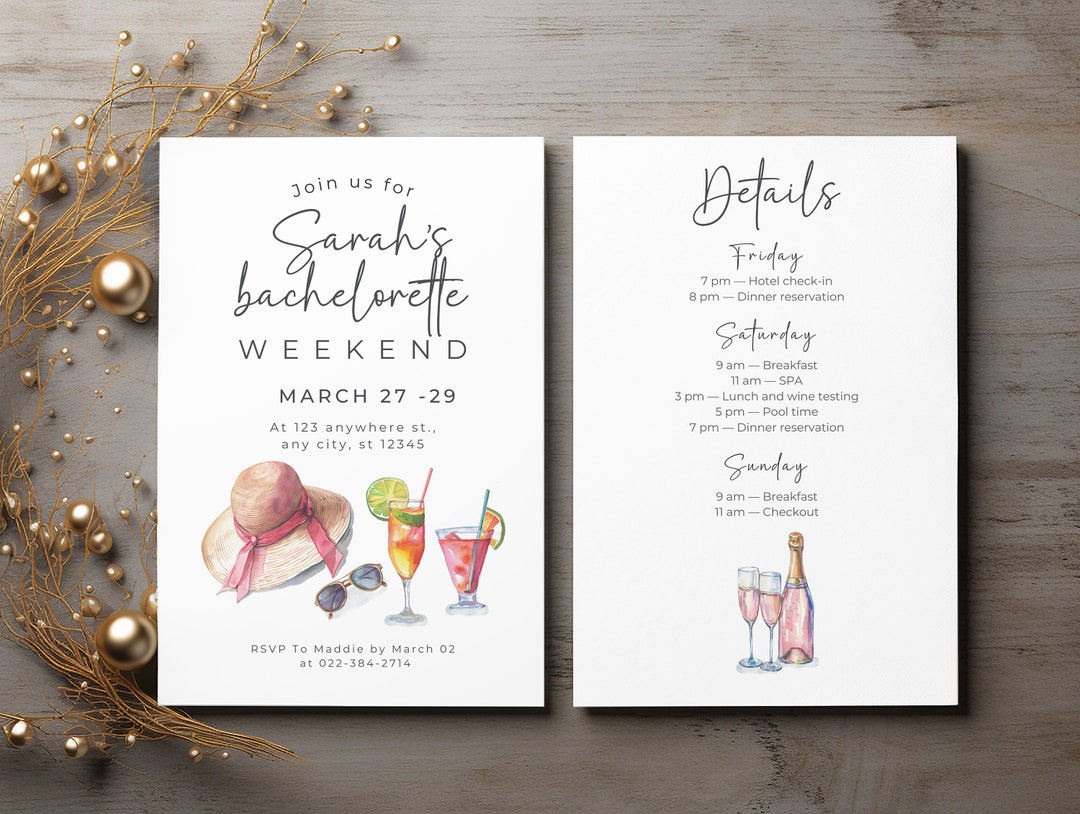 Bachelorette Weekend Invitation Bachelorette Party Invitation Printable ...