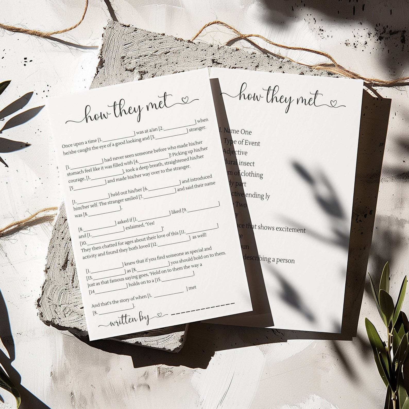 Bachelorette Mad Libs How They Met Mad Libs Funny Wedding Mad Libs ...