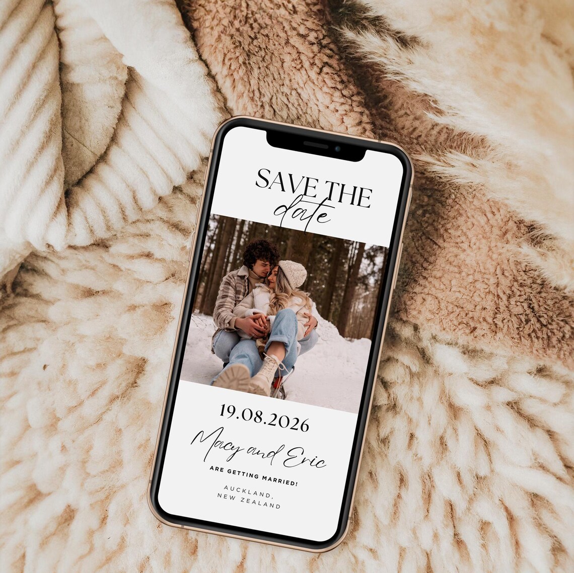 Minimalist Save the Date Digital Save the Date Digital E-invite ...