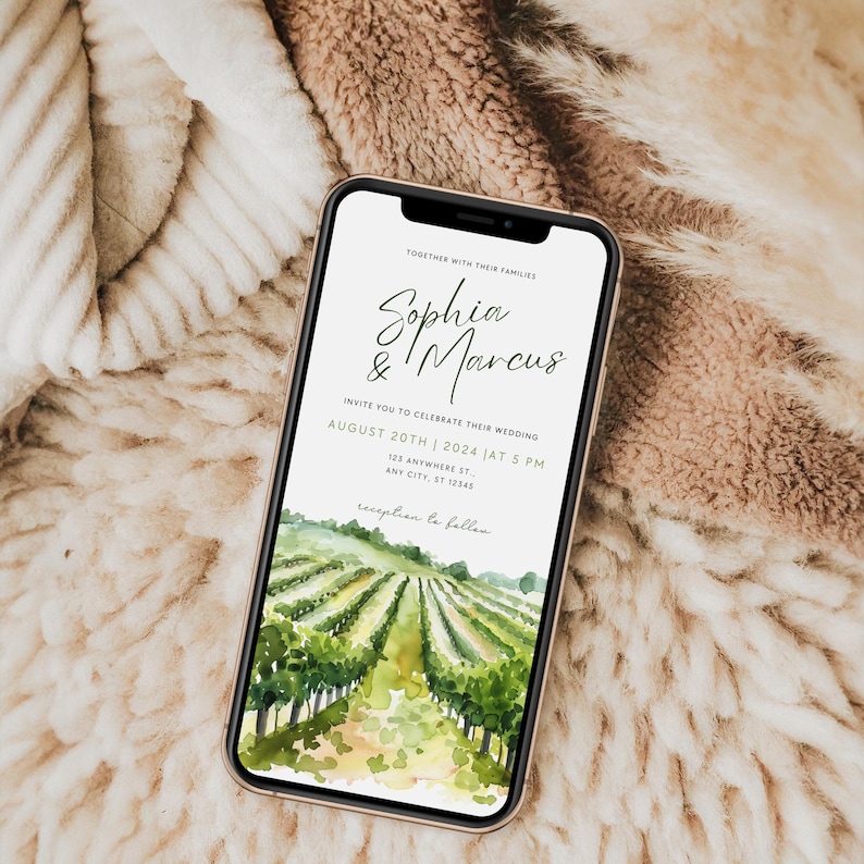 Vineyard Wedding Invitation Napa Wedding Invitation Winery Wedding Suite Country Wedding ...