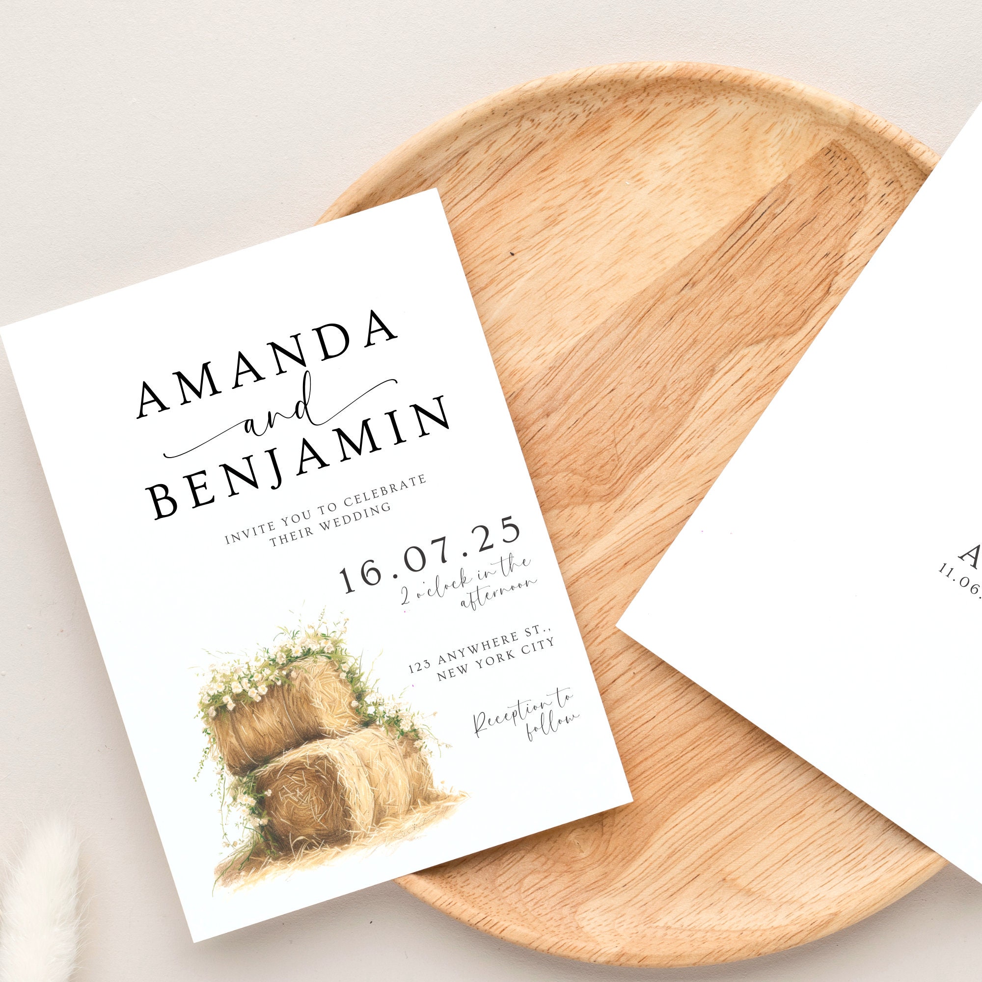 Farm Wedding Invitation Farm Wedding Invite Editable Wedding Invitation ...