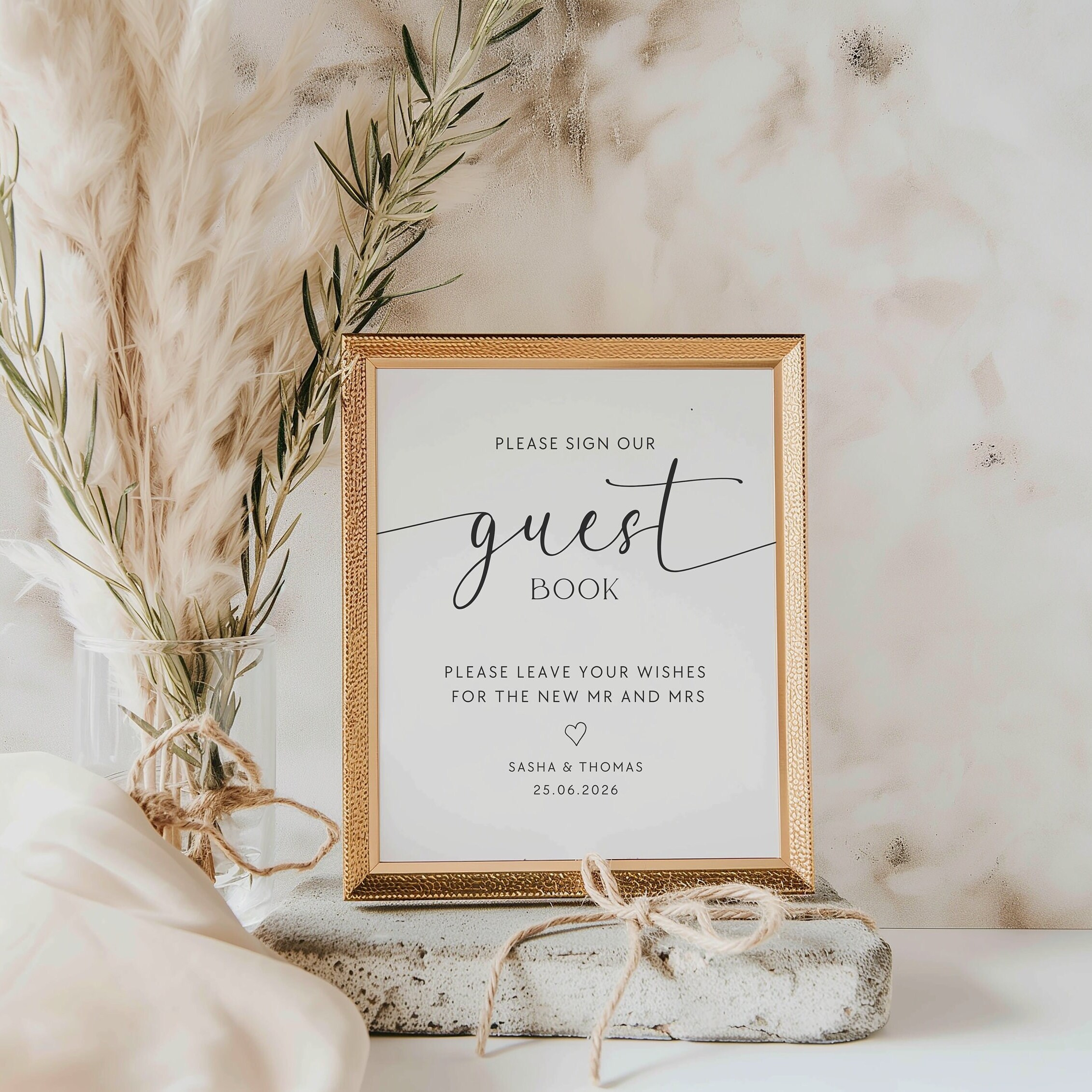 Minimalist Please Sign Our Guest Book Editable Guest Book Sign Modern ...
