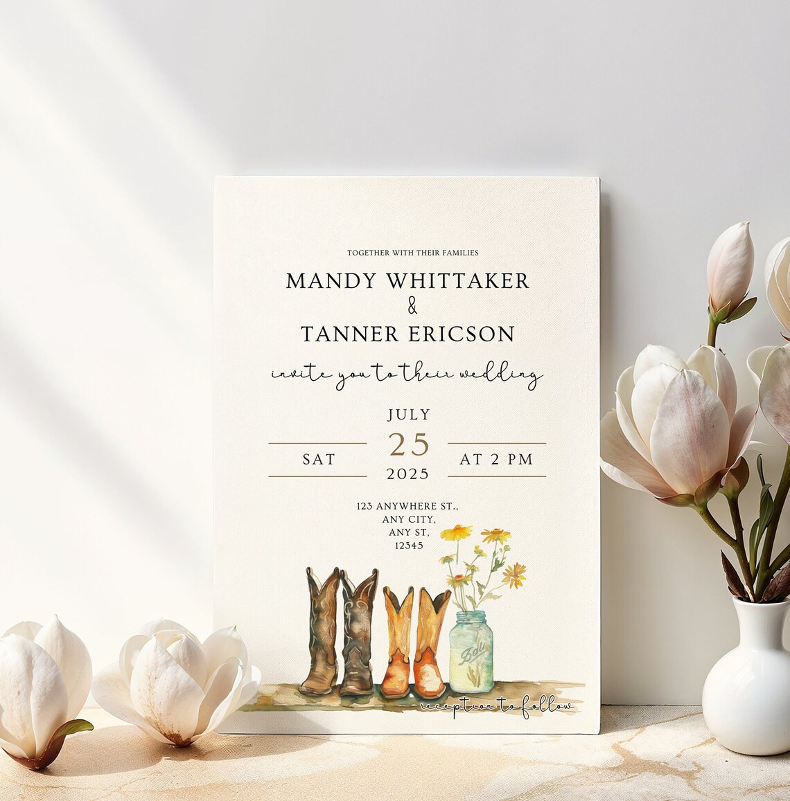 Country Wedding Invitation Country Wedding Invite Barn Wedding Cowboy ...