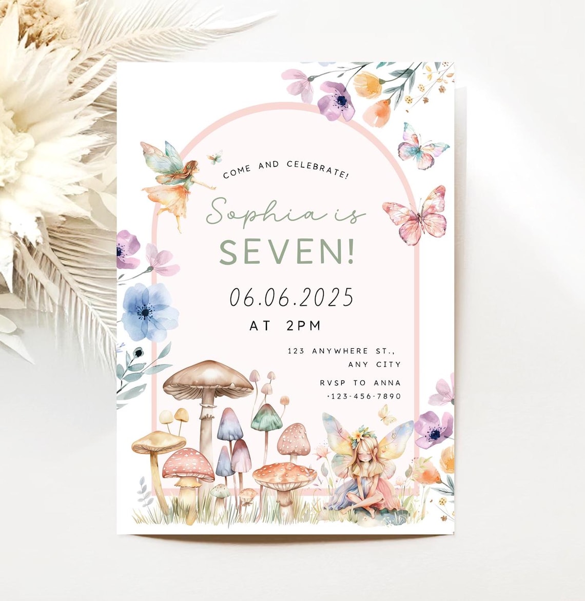 Fairy Birthday Invitation Template Enchanted Fairy Invitation Fairy ...