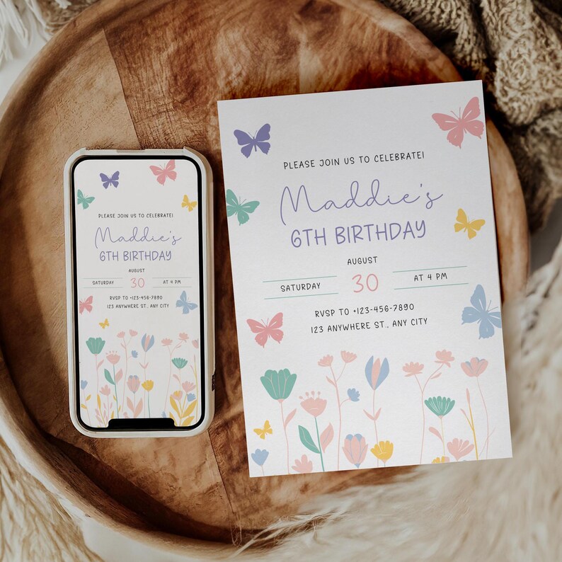 Butterfly Birthday Invitation Butterfly Invitation Butterfly Invite ...