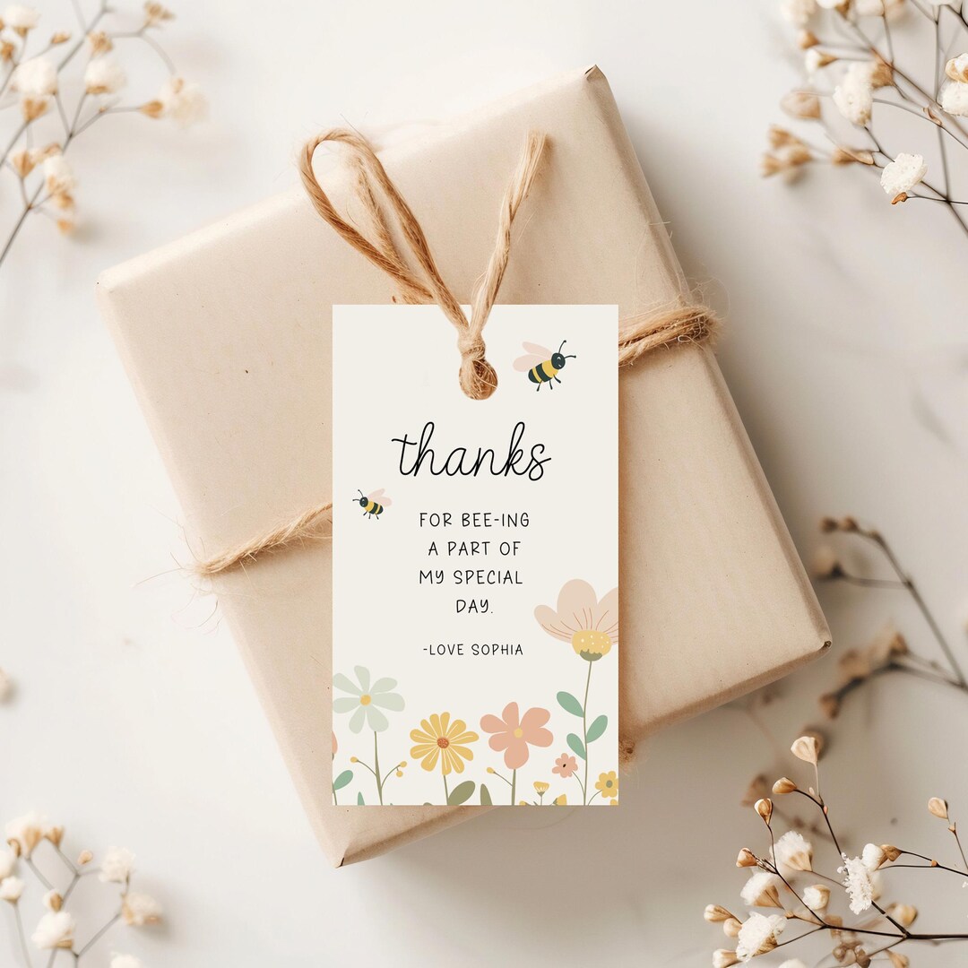 Bee Thank You Tags Party Favor Tags Bumble Bee First Birthday Decor ...