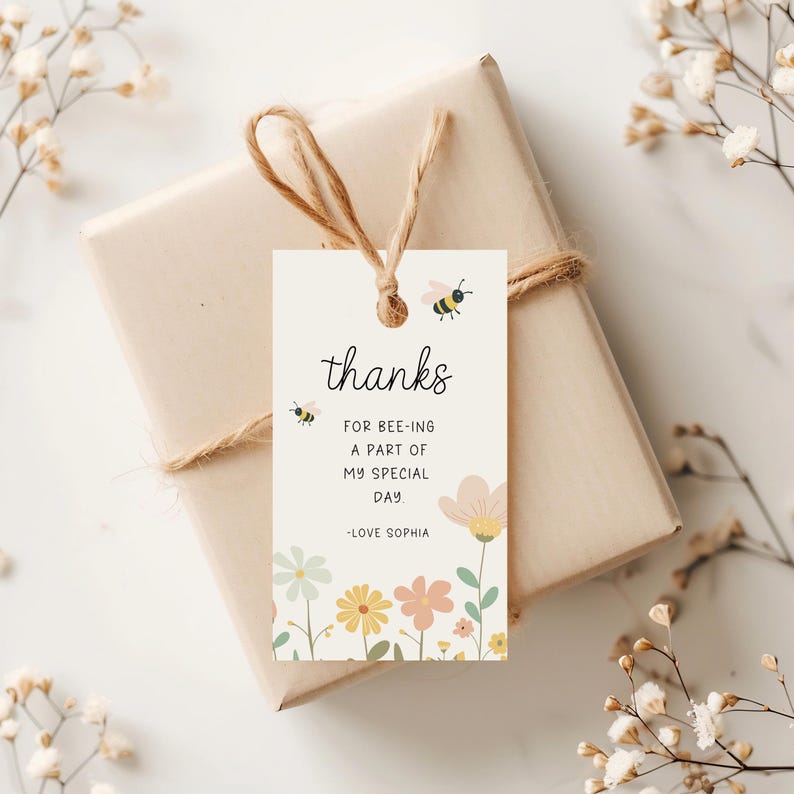 Bee Thank You Tags Party Favor Tags Bumble Bee First Birthday Decor ...