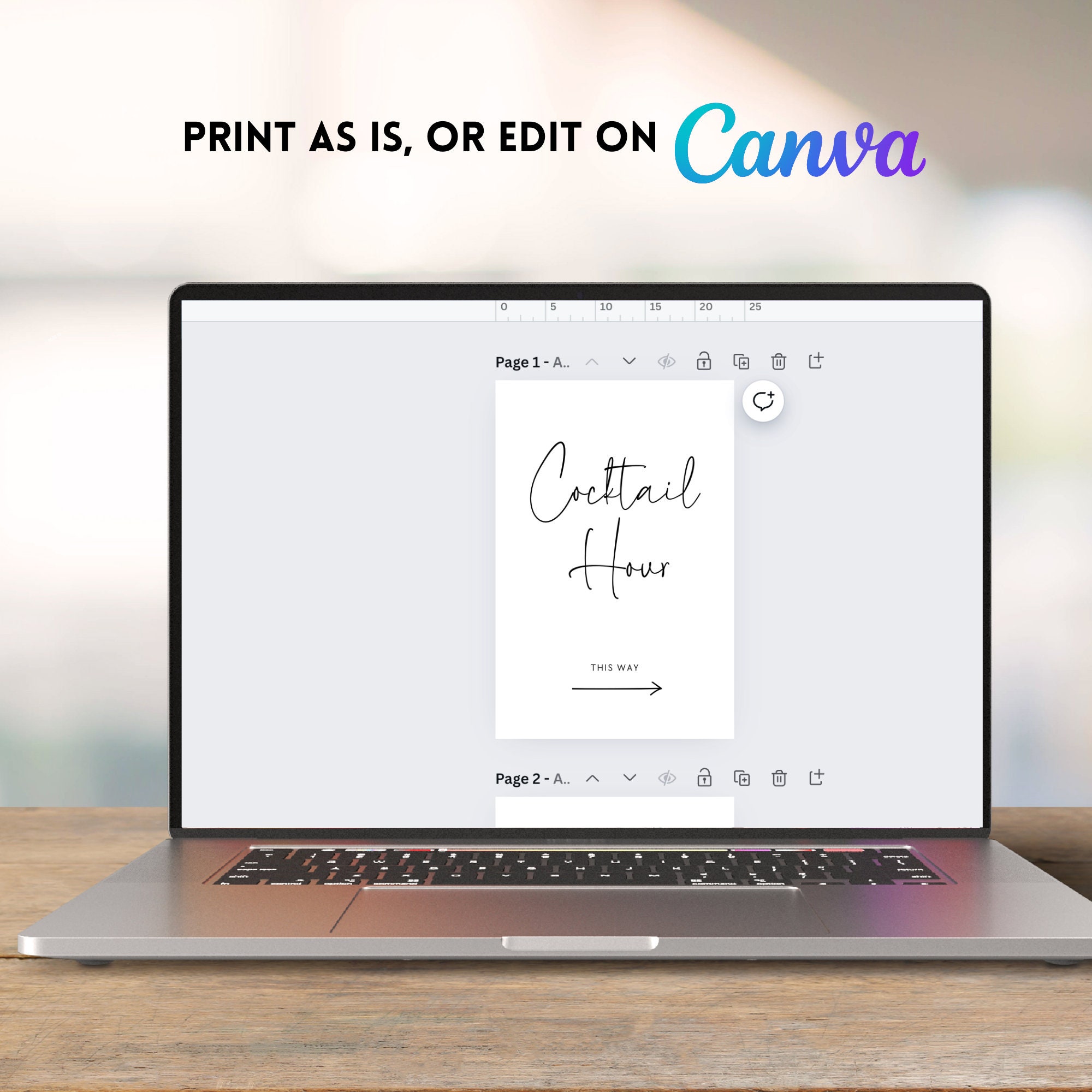 Cocktail Hour Sign Editable Cocktail Sign Template Cocktail Bar ...