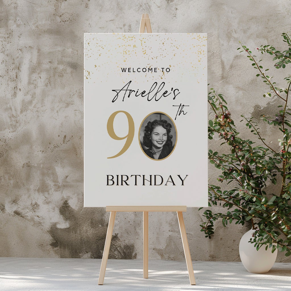 90th Birthday Welcome Sign 90th Welcome Sign Turning 90 90th Birthday ...