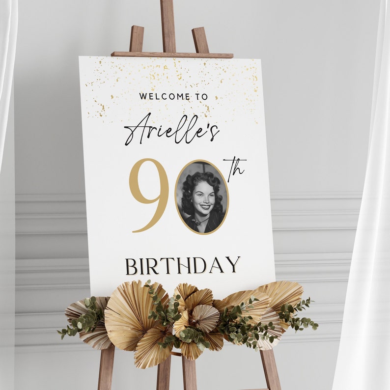 90th Birthday Welcome Sign 90th Welcome Sign Turning 90 90th Birthday ...