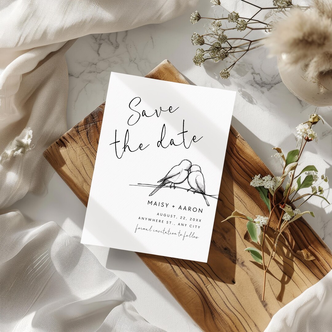 Hand Drawn Save the Date Template Cute Save the Date Template Canva ...