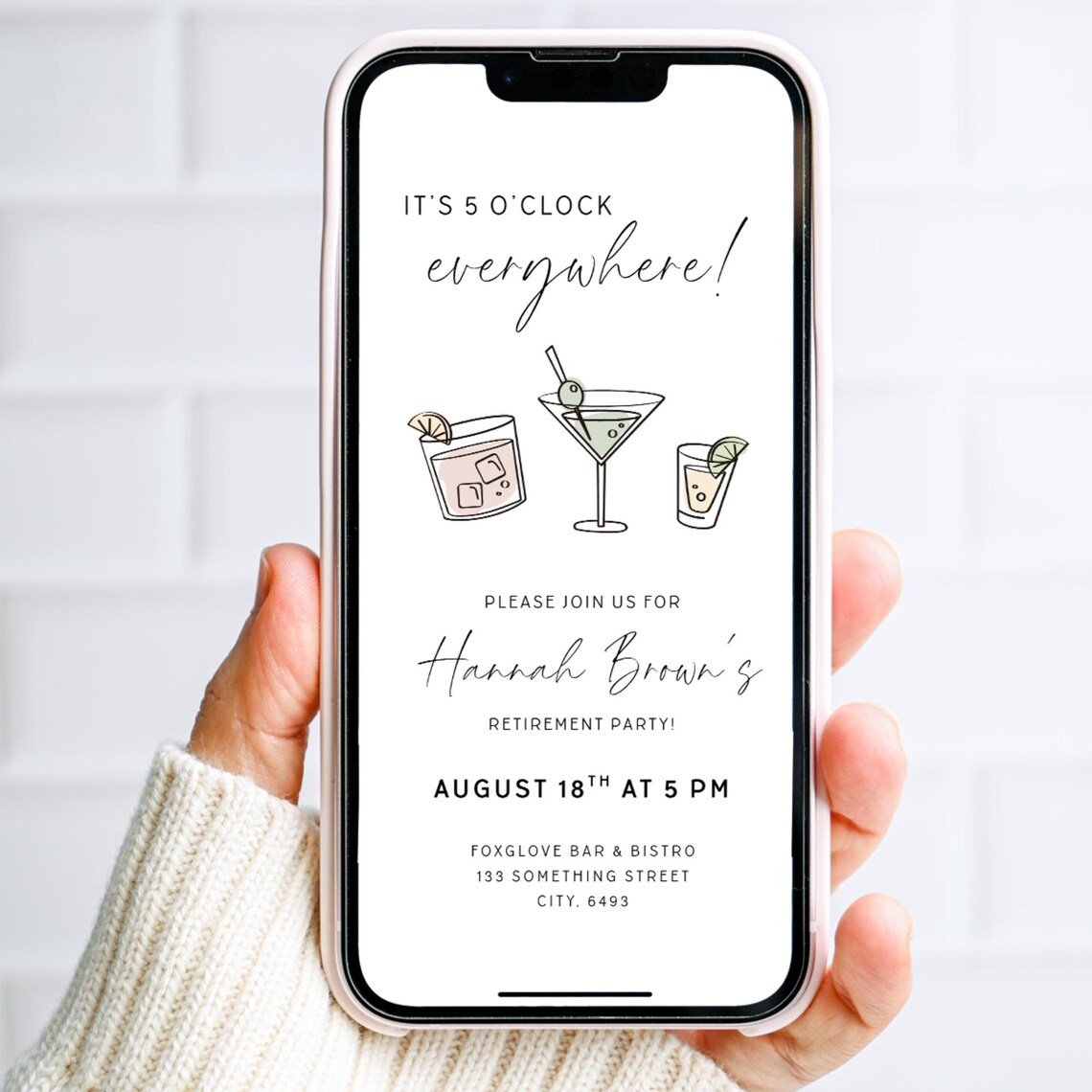 Retirement Party Invitation It's 5 O'clock Everywhere Editable ...