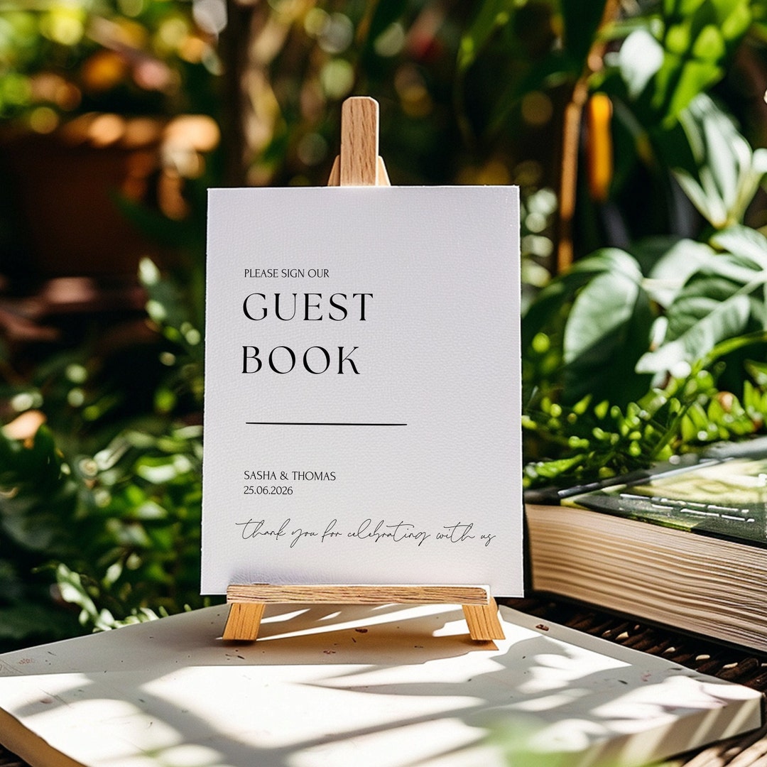 Sign Our Guestbook Sign Wedding Guestbook Sign Template Editable ...