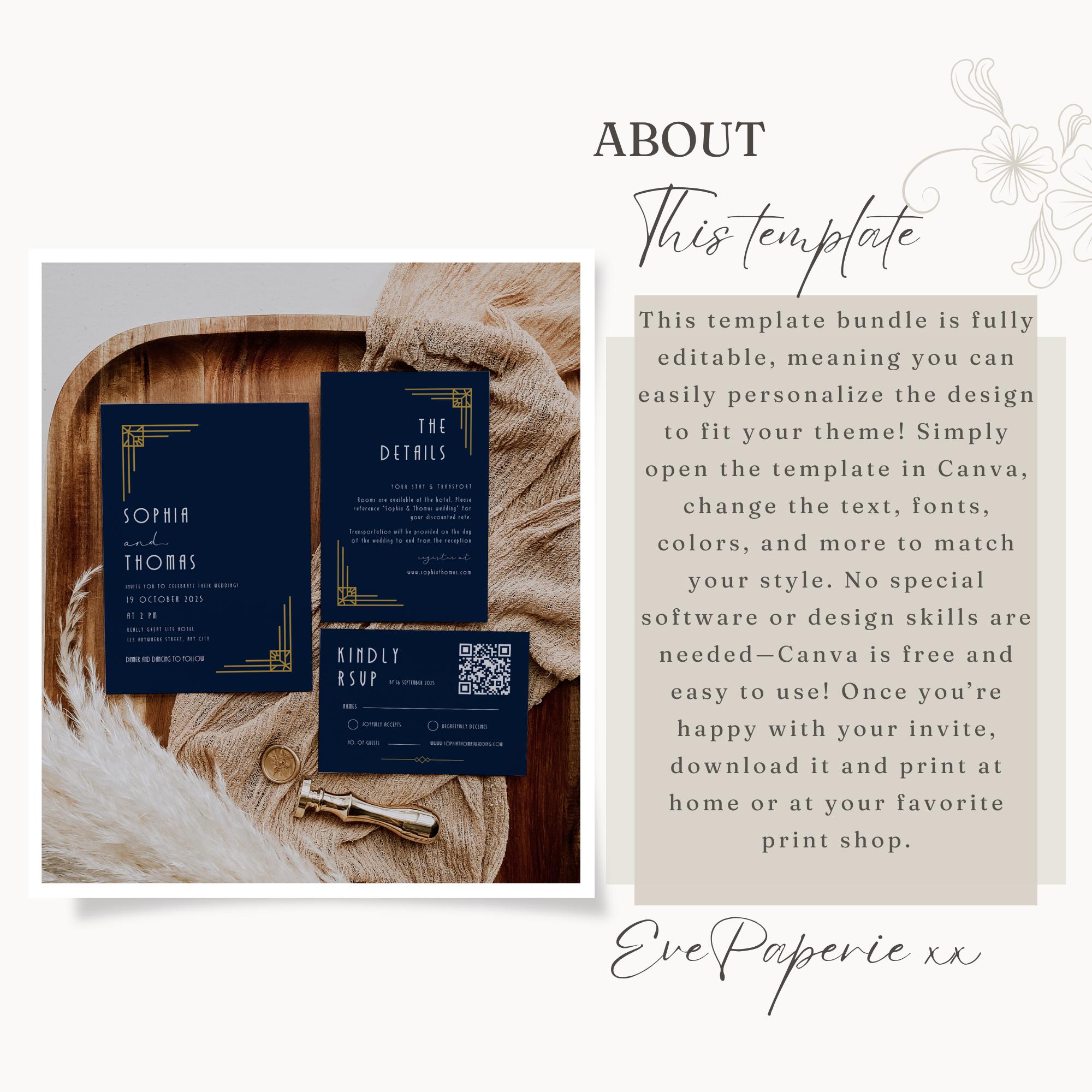Art Deco Wedding Bundle Great Gatsby Wedding Bundle Art Deco Wedding ...