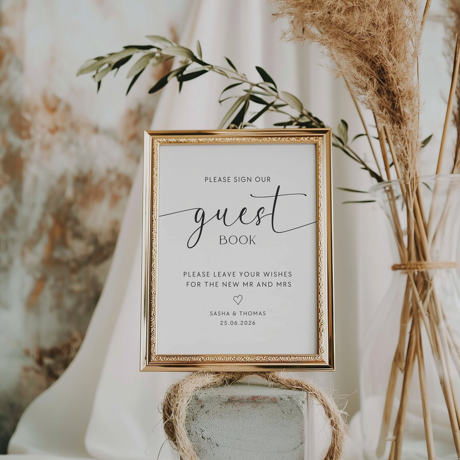 Minimalist Please Sign Our Guest Book Editable Guest Book Sign Modern ...