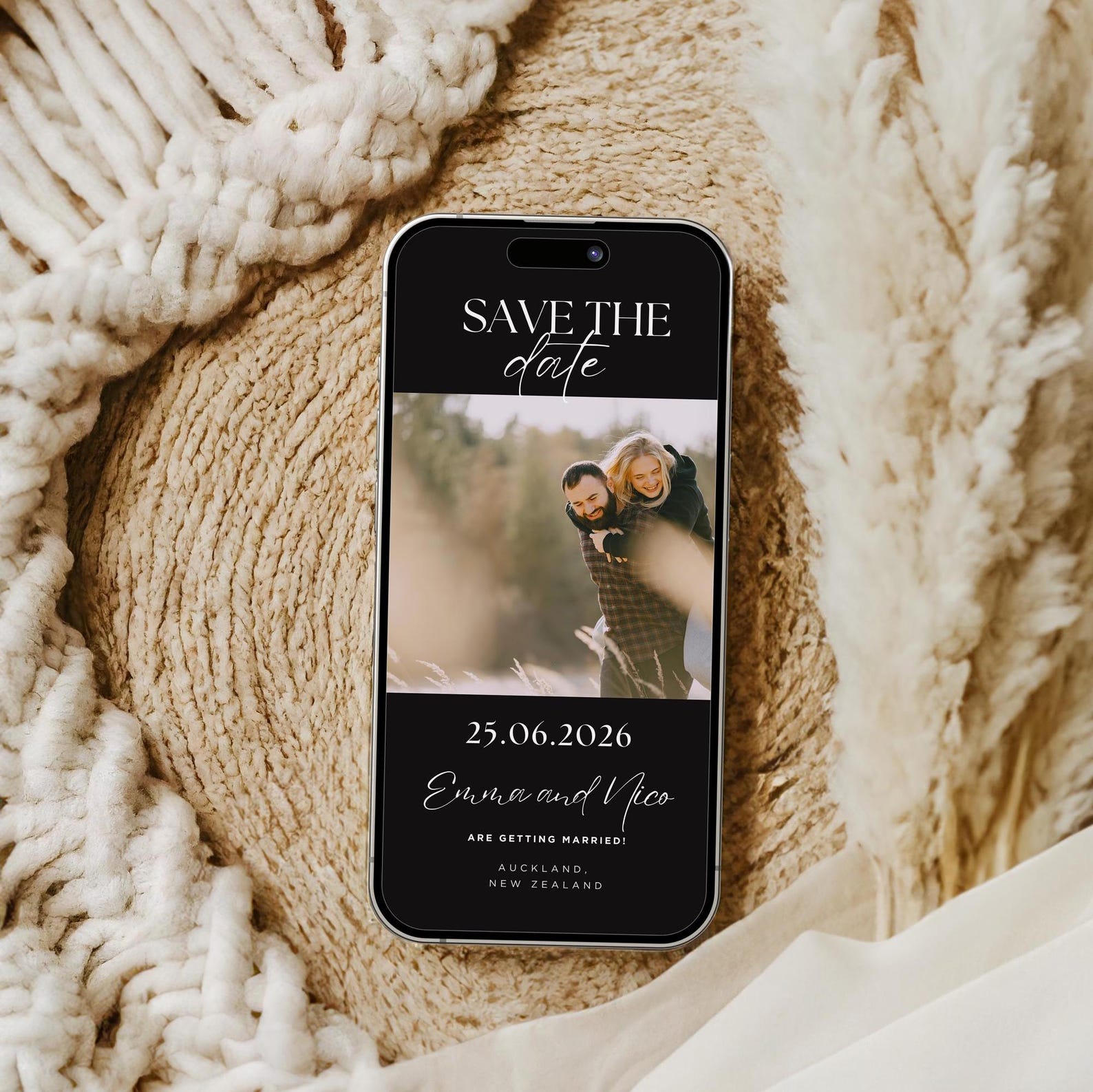 Minimalist Save the Date Digital Save the Date Digital E-invite Template Save Date Digital ...