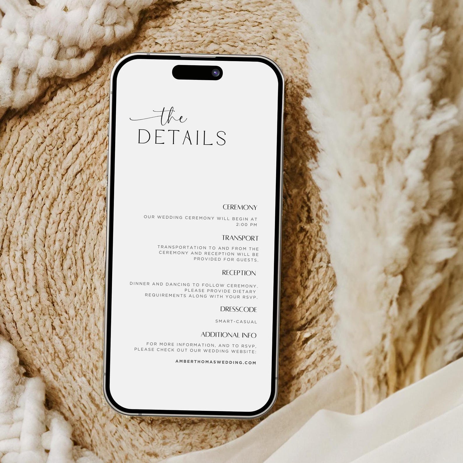 Digital Wedding Invitation Canva Template Modern Wedding Invitation ...