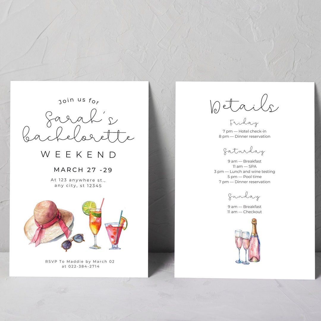 Bachelorette Weekend Invitation Bachelorette Party Invitation Printable ...