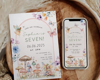 Editable Fairy Birthday Invitation Template Enchanted Fairy Garden ...