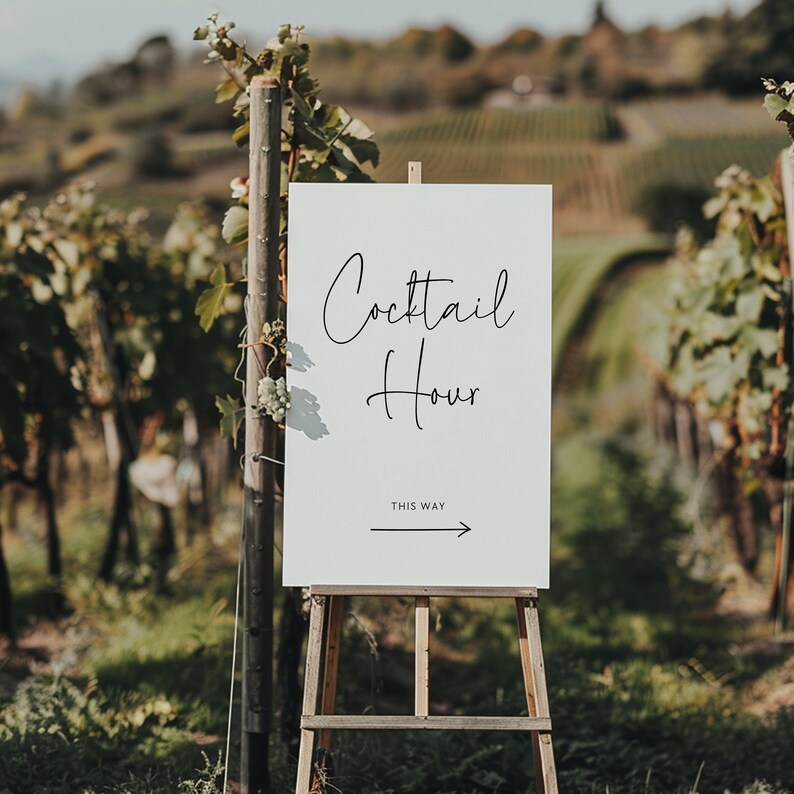 Cocktail Hour Sign Editable Cocktail Sign Template Cocktail Bar ...
