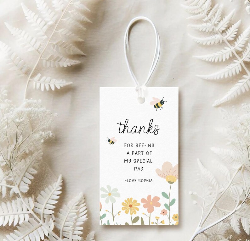Bee Thank You Tags Party Favor Tags Bumble Bee First Birthday Decor ...