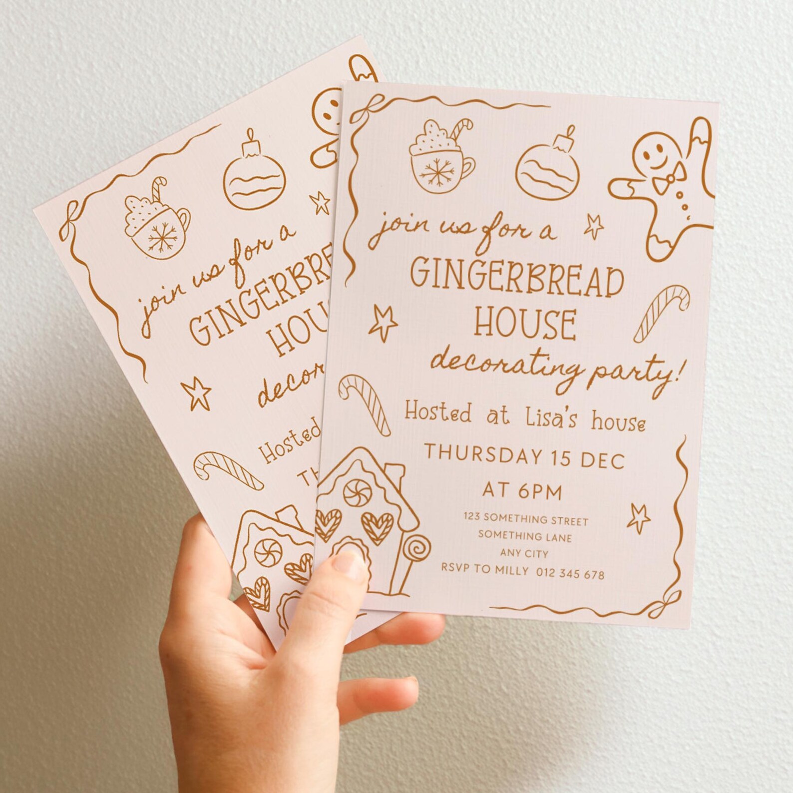 Editable Gingerbread House Decorating Party Invitation Christmas ...