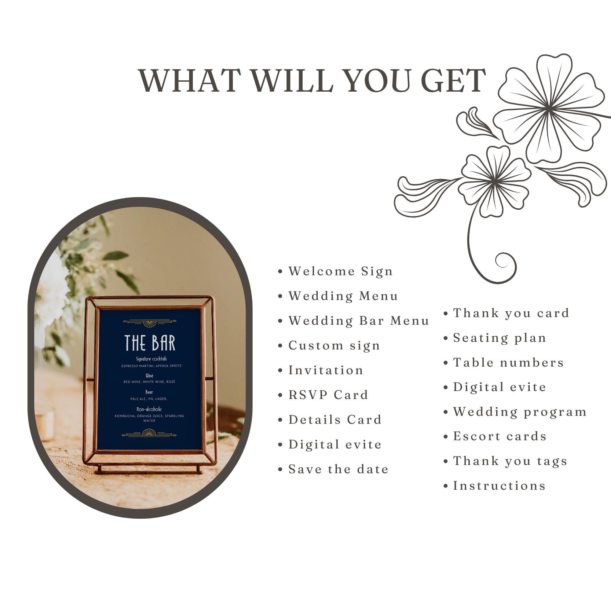 Art Deco Wedding Bundle Great Gatsby Wedding Bundle Art Deco Wedding ...
