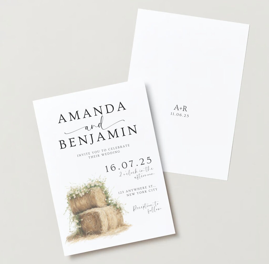 Farm Wedding Invitation Farm Wedding Invite Editable Wedding Invitation ...