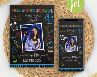 EDITABLE Kindergarten Graduation Announcement, Graduate Invitation ...