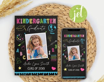 EDITABLE Kindergarten Graduation Announcement, Graduate Invitation ...