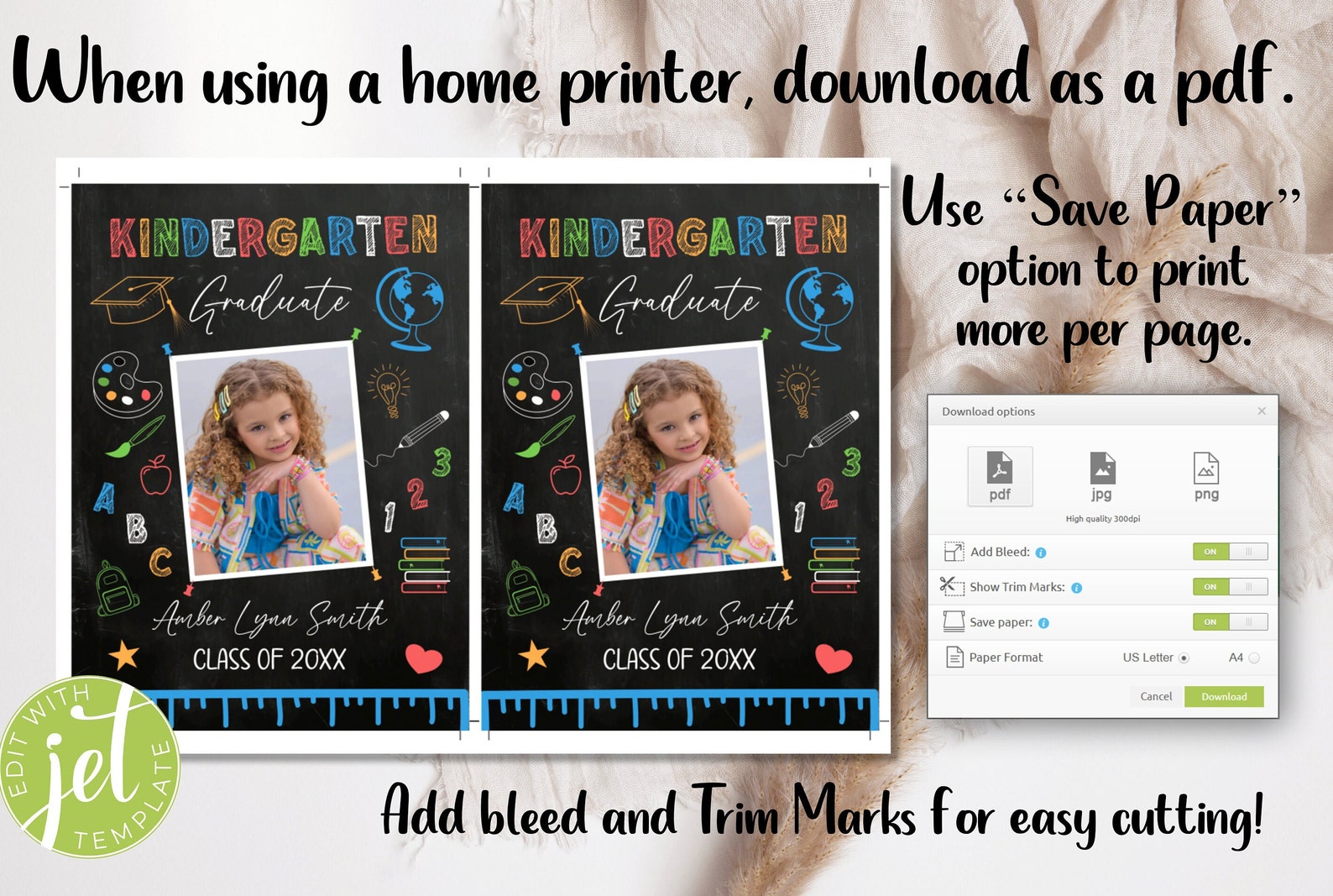 EDITABLE Kindergarten Graduation Announcement, Graduate Invitation ...