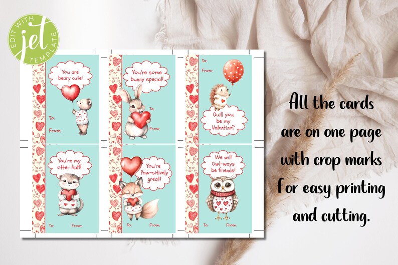 EDITABLE Woodland Valentine's Day Cards Template, Story Book Valentine ...
