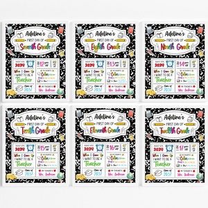 EDITABLE Composition Notebook First or Last Day of School Sign Template ...